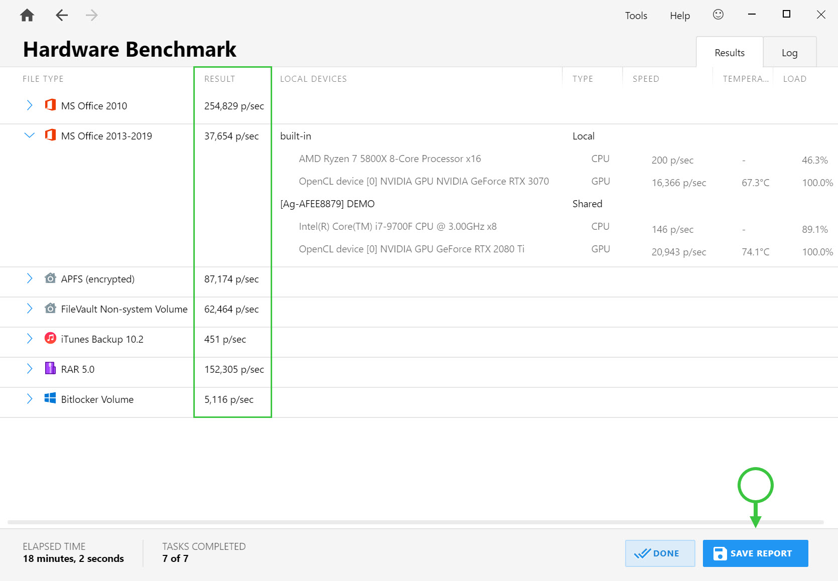 How to use Passware Hardware Benchmark – Passware Support