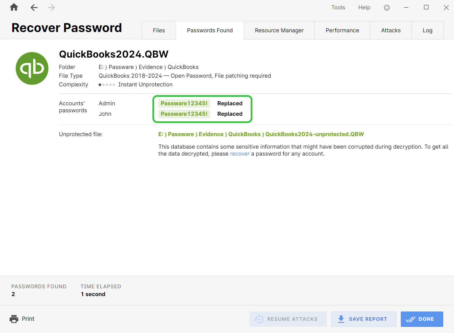 How to use QuickBooks Key – Passware Support