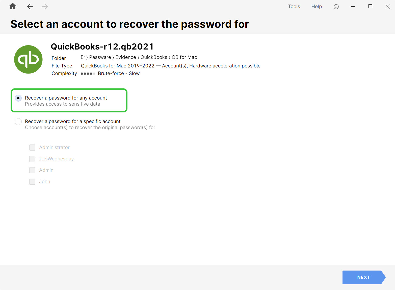 How to use QuickBooks Key – Passware Support
