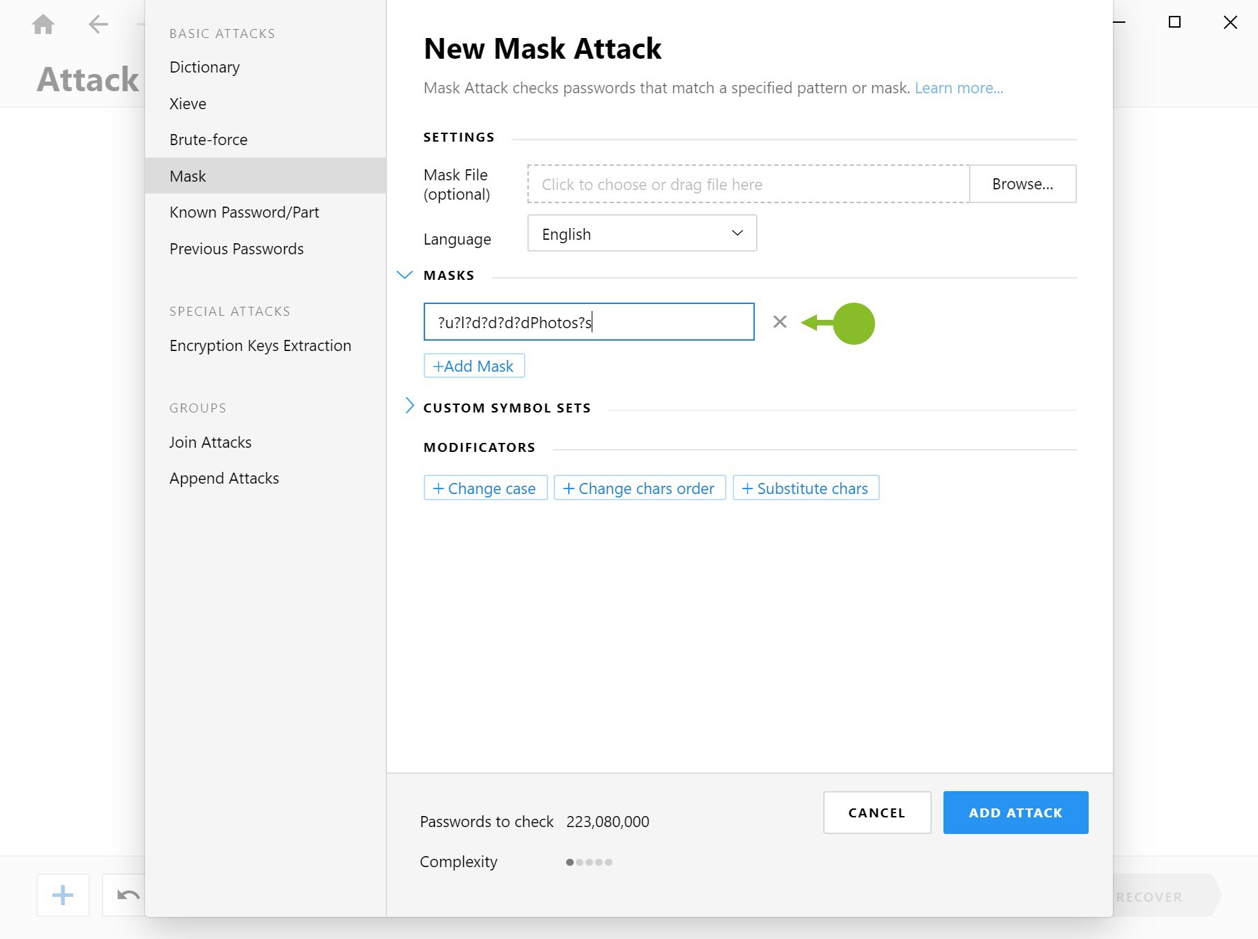 How to use a Mask Attack – Passware Support